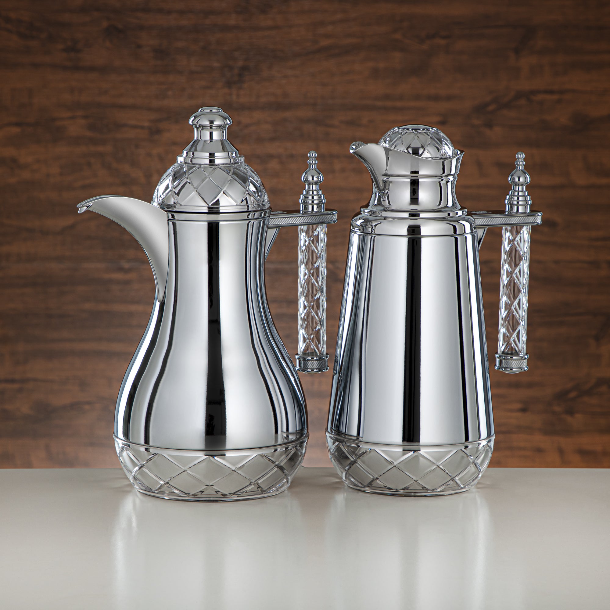 ألمرجان طقم ترامس، زر ضغط، مقبض أكريليك 0 7 لتر 1 لتر، فضي Cby Cb