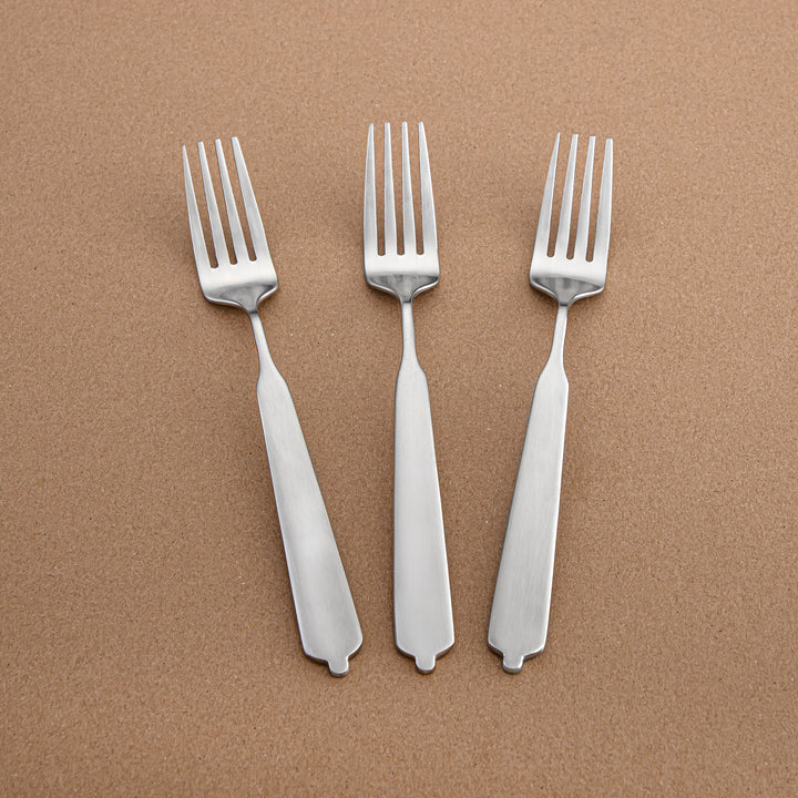 Almarjan 3-Piece Stainless Steel Dinner Fork Set – Silver Matt Finish ...