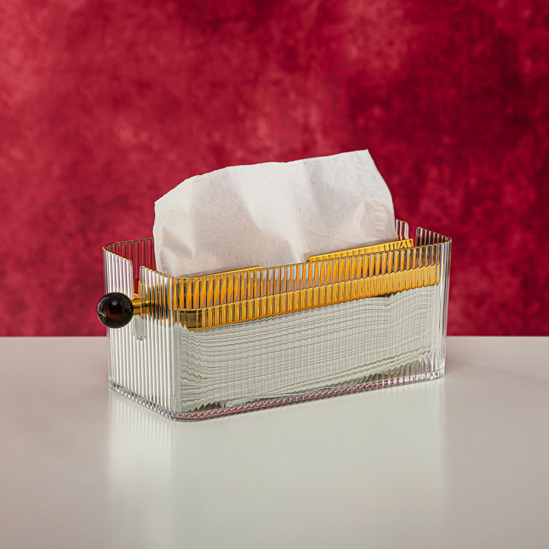 Almarjan 2 Pieces Acrylic Dustbin & Tissue Box Set - FB01/02 PBR/G ...