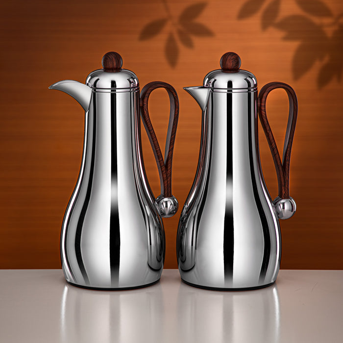 طقم ترامس المرجان 1 لتر + 1 لتر فضي وخشب داكن – FG824AB-100 C/DW