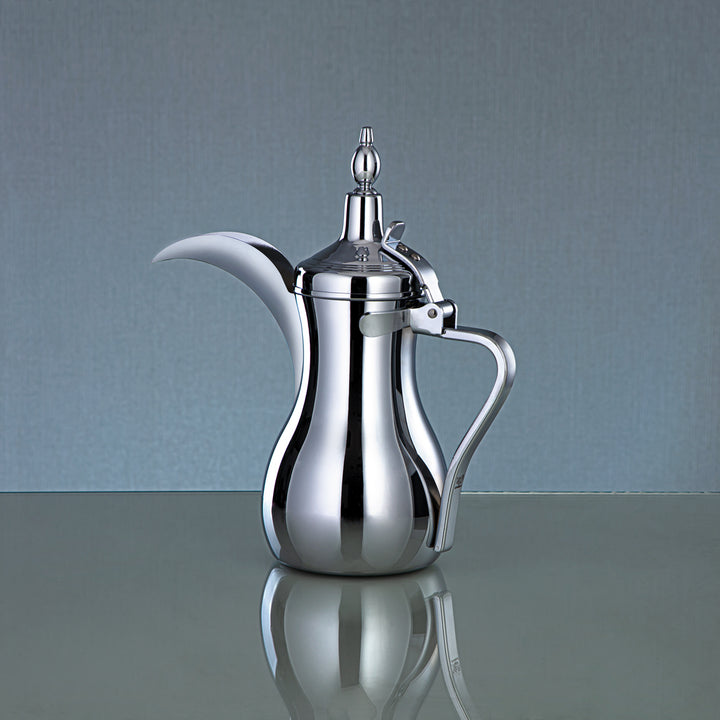 Almarjan 48 Ounce Albawadi Collection Stainless Steel Dallah Silver ...