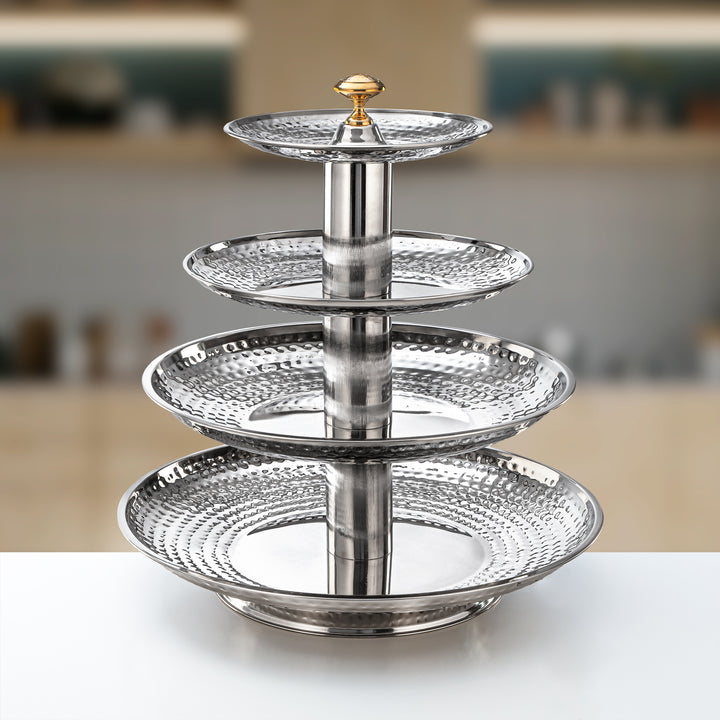 Almarjan 4 Tier Stainless Steel Sweet Stand Silver - STS0200756 ...