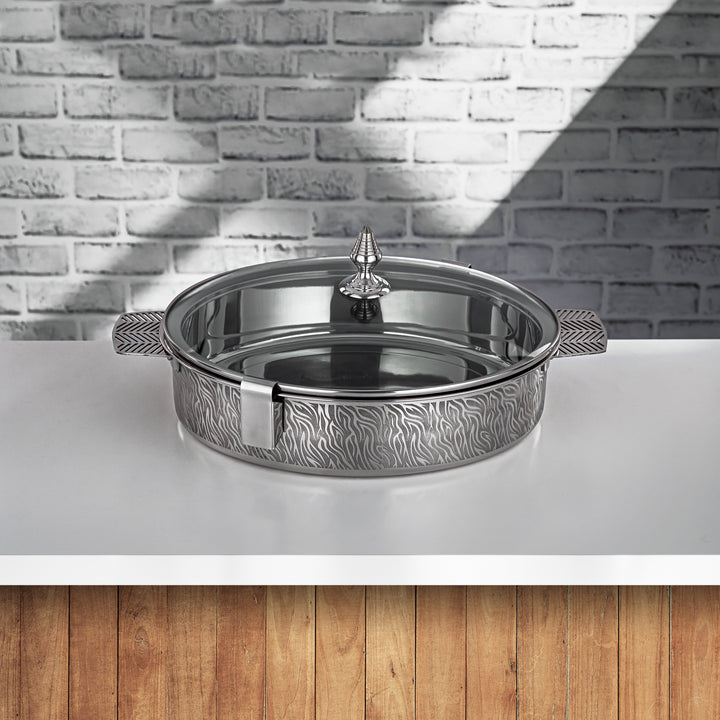 Almarjan 30 CM Mandi Collection Stainless Steel Hot Pot With Glass Cov ...
