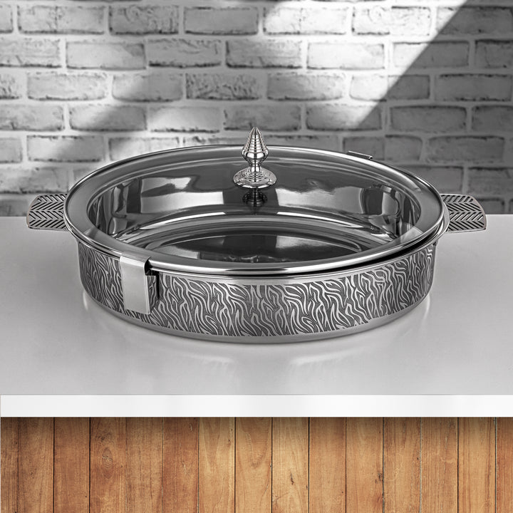 Almarjan 40 CM Mandi Collection Stainless Steel Hot Pot With Glass Cov ...
