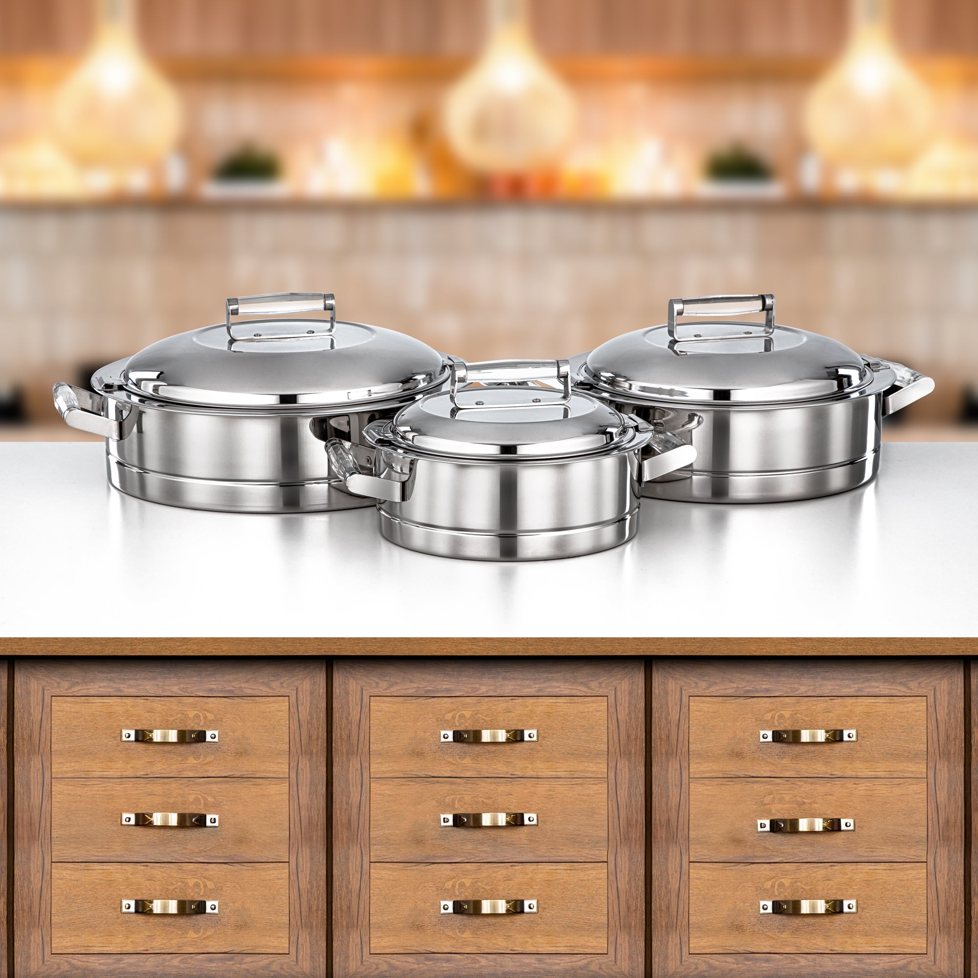 Almarjan Hot Pot Set Stainless Steel 25cm + 30cm + 35cm (H25P7) – Aree