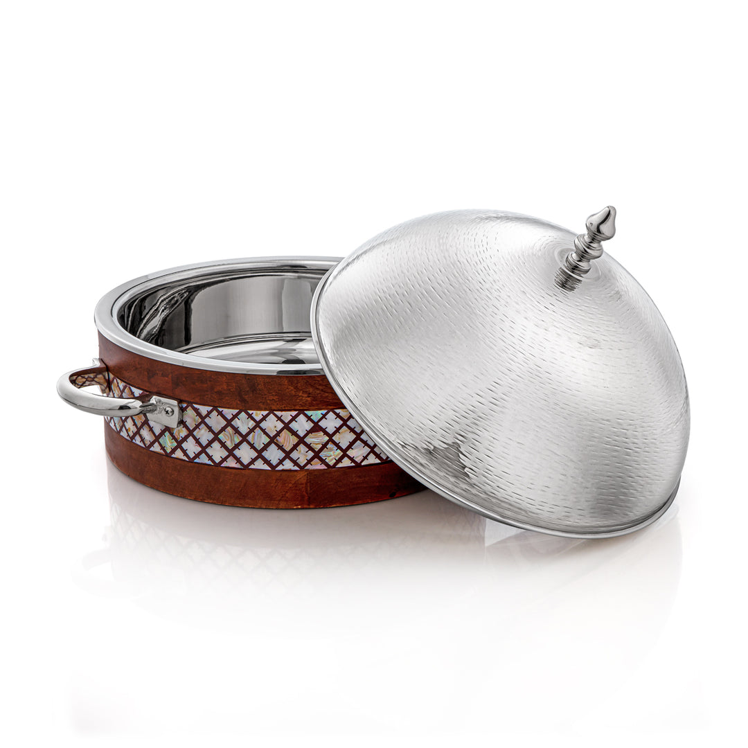 حرارة المرجان ستينلس ستيل 35 سم خشبي وفضي - MD-2925A-G – Almarjan Store