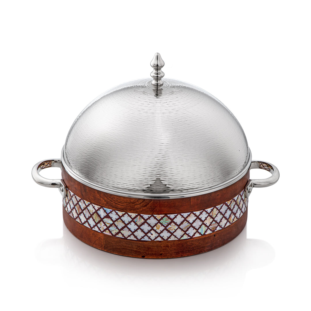 حرارة المرجان ستينلس ستيل 35 سم خشبي وفضي - MD-2925A-G – Almarjan Store