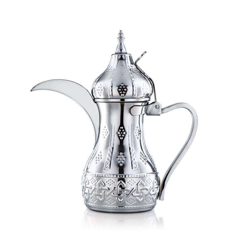 Almarjan 1 Liter Sahara Collection Stainless Steel Dallah Silver - STS