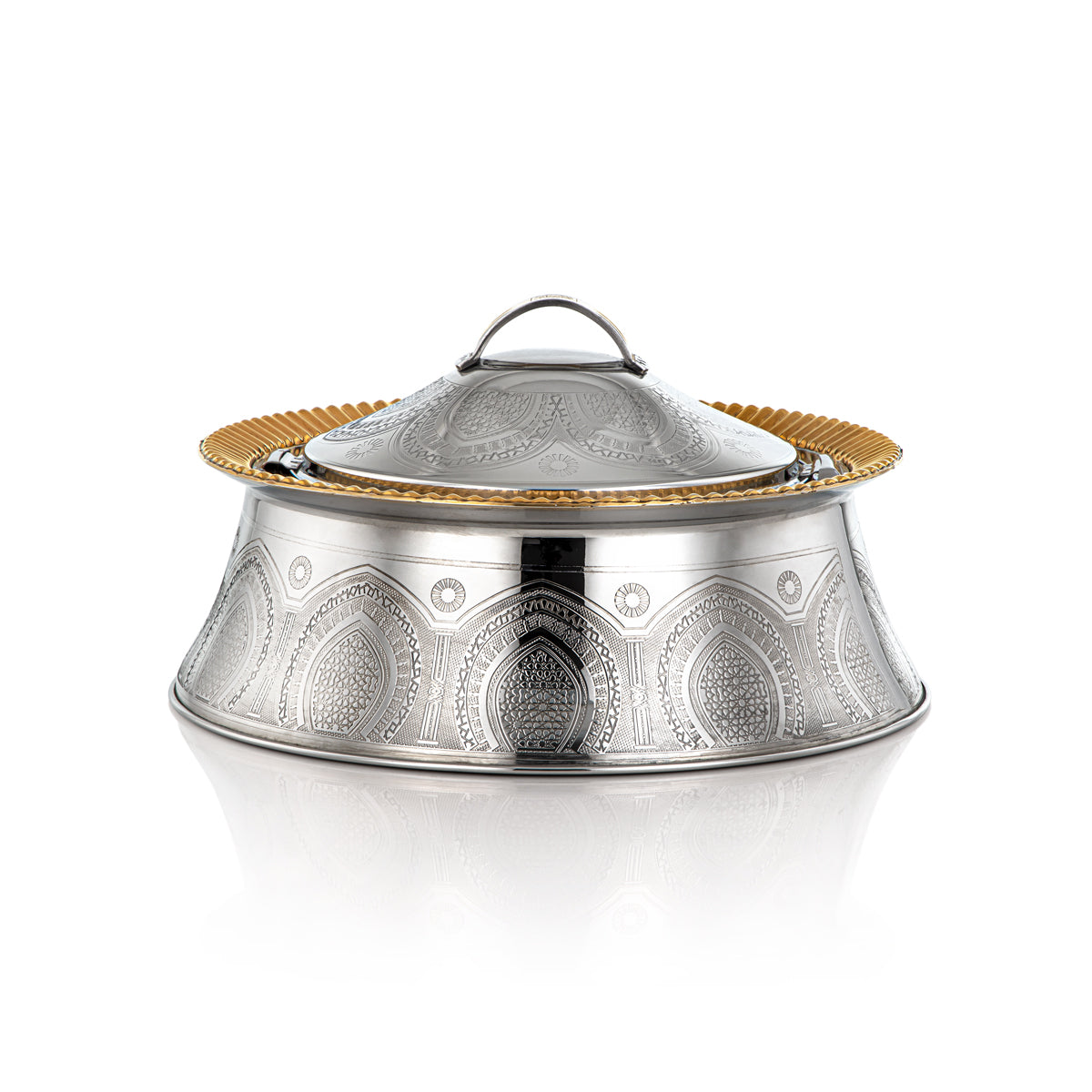 Almarjan 25 CM Afrah Collection Stainless Steel Hot Pot Silver & Gold